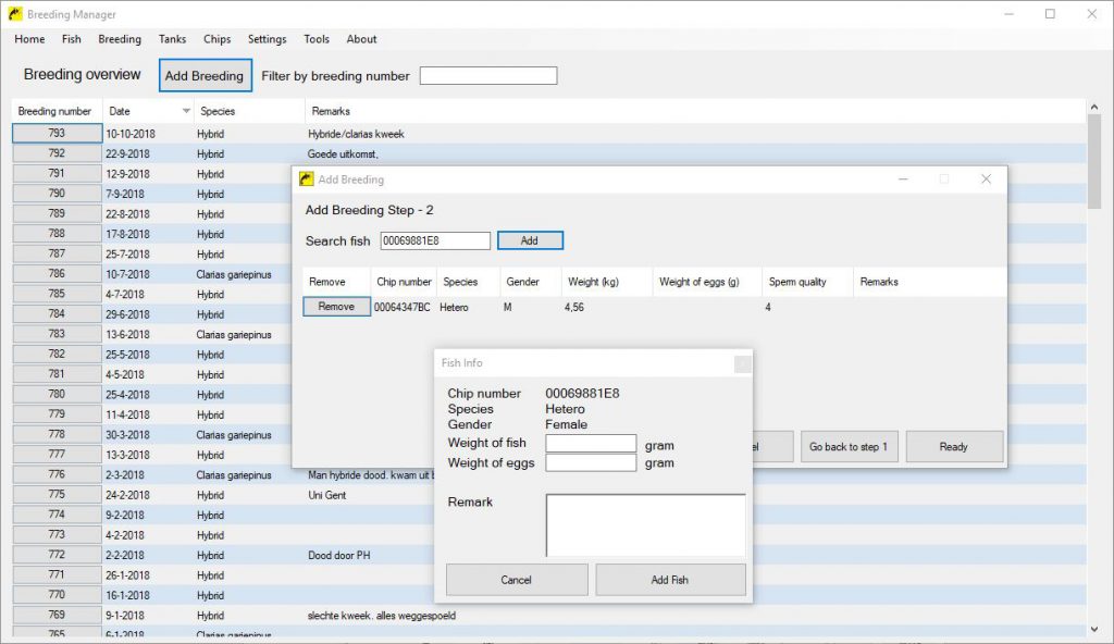 Catfish breeding manager software - Aquaculture ID