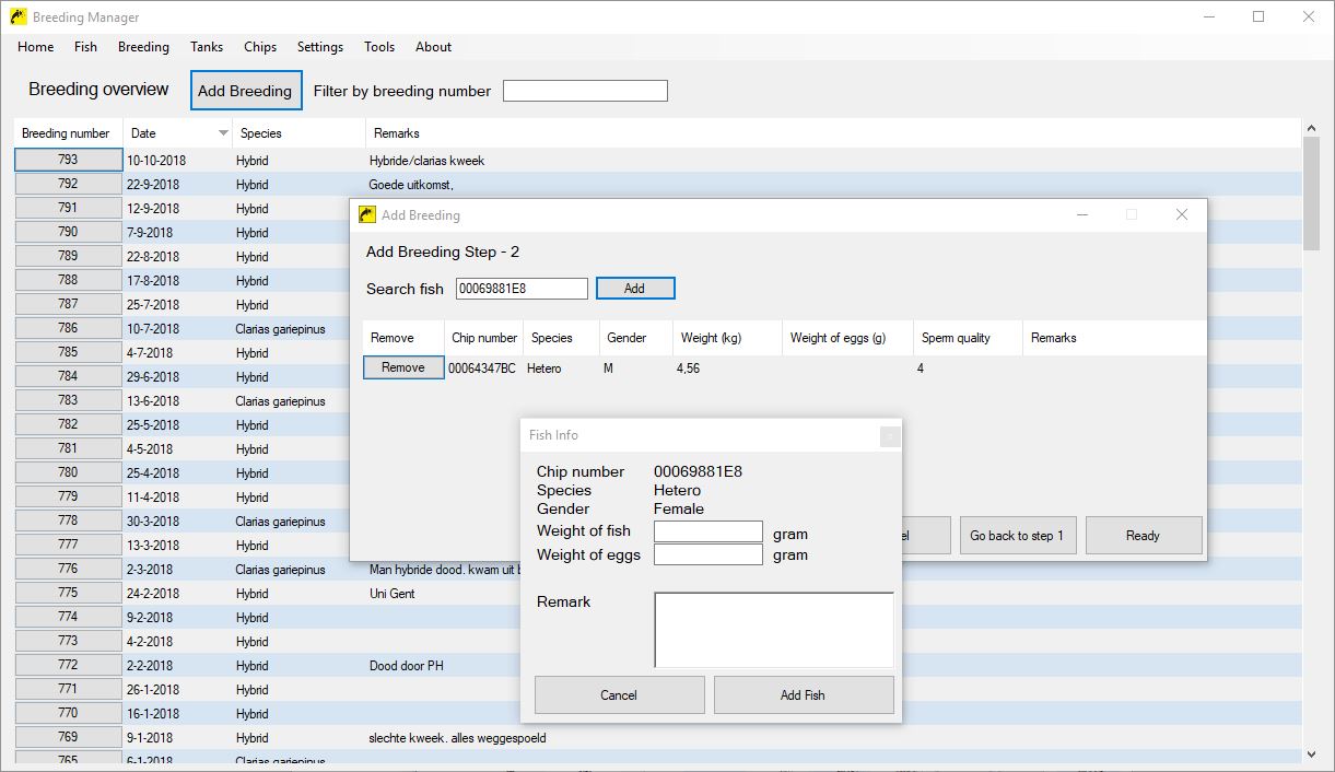 Catfish breeding manager software - Aquaculture ID